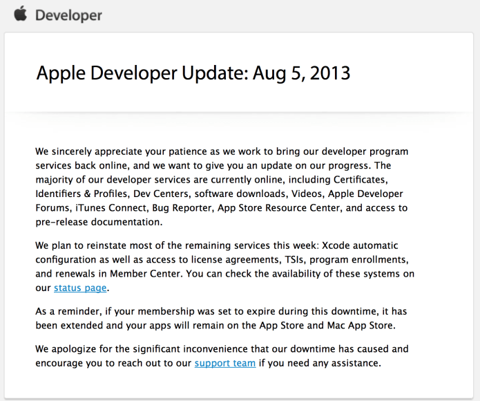 Apple to Restore Most of the Remaining Developer Services this Week ...