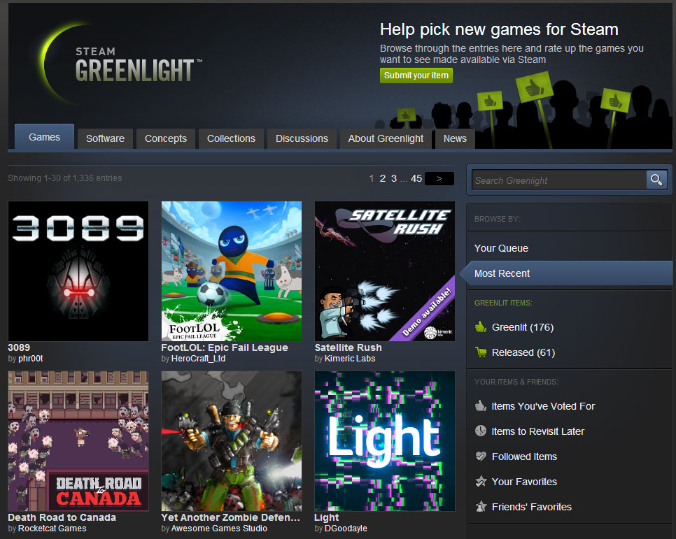 Valve Celebrates First Anniversary of Steam’s Greenlight Service – Techgage