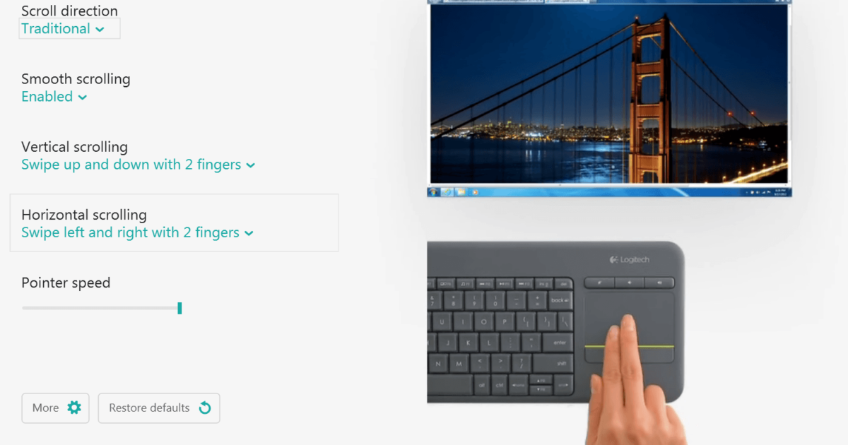 Logitech K400 Plus Keyboard – Touchpad Customization – Techgage