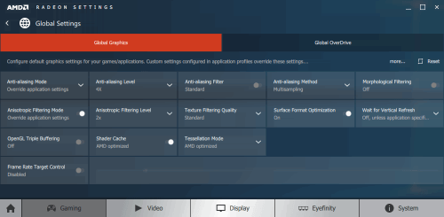 AMD Radeon Settings – Global Graphics Settings – Techgage